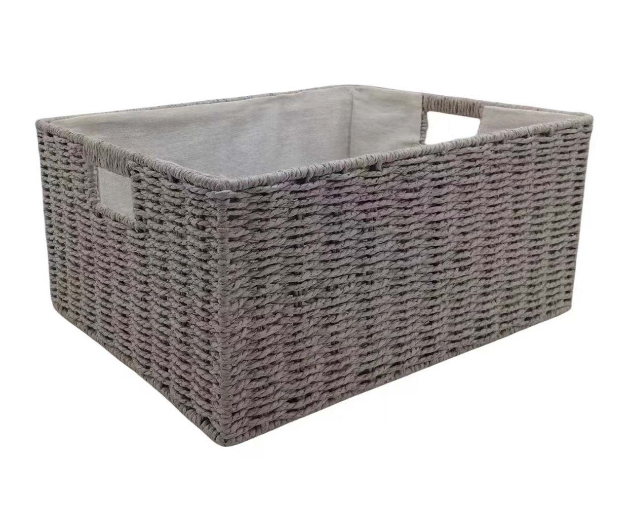 Gray X-Large Woven Paper Storage Bin With Fabric Liner | Big Lots