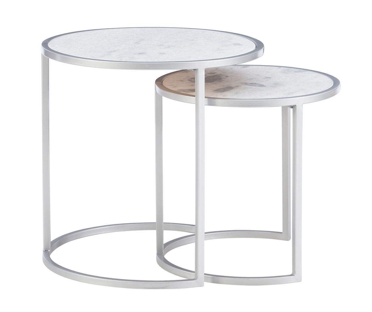 Fergus White 2-Piece Nesting Table Set | Big Lots