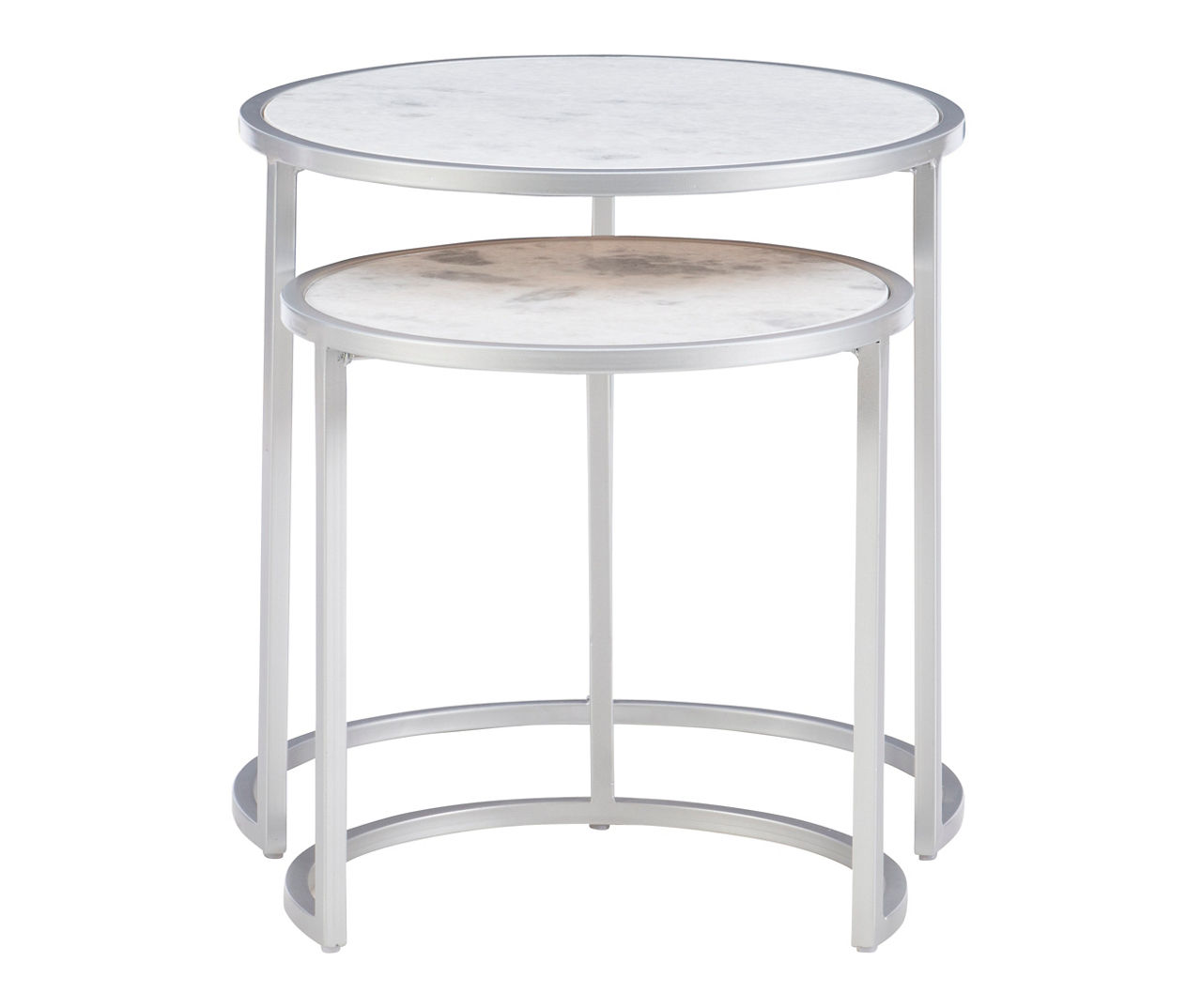 Fergus White 2-Piece Nesting Table Set | Big Lots