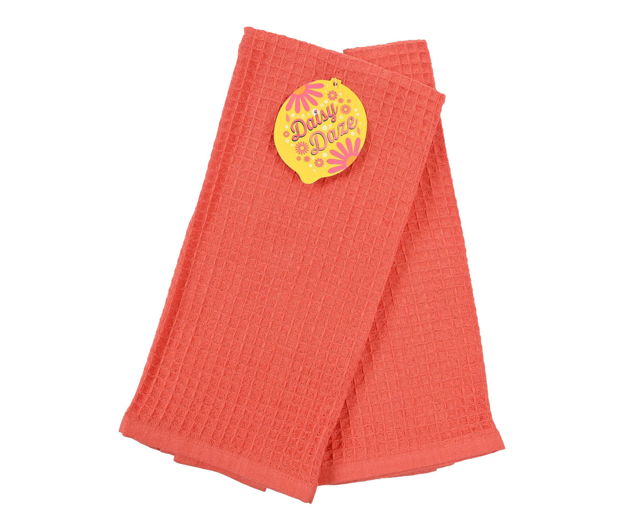 Daisy Daze Georgia Peach Waffle-Knit Hand Towels, 2-Pack | Big Lots
