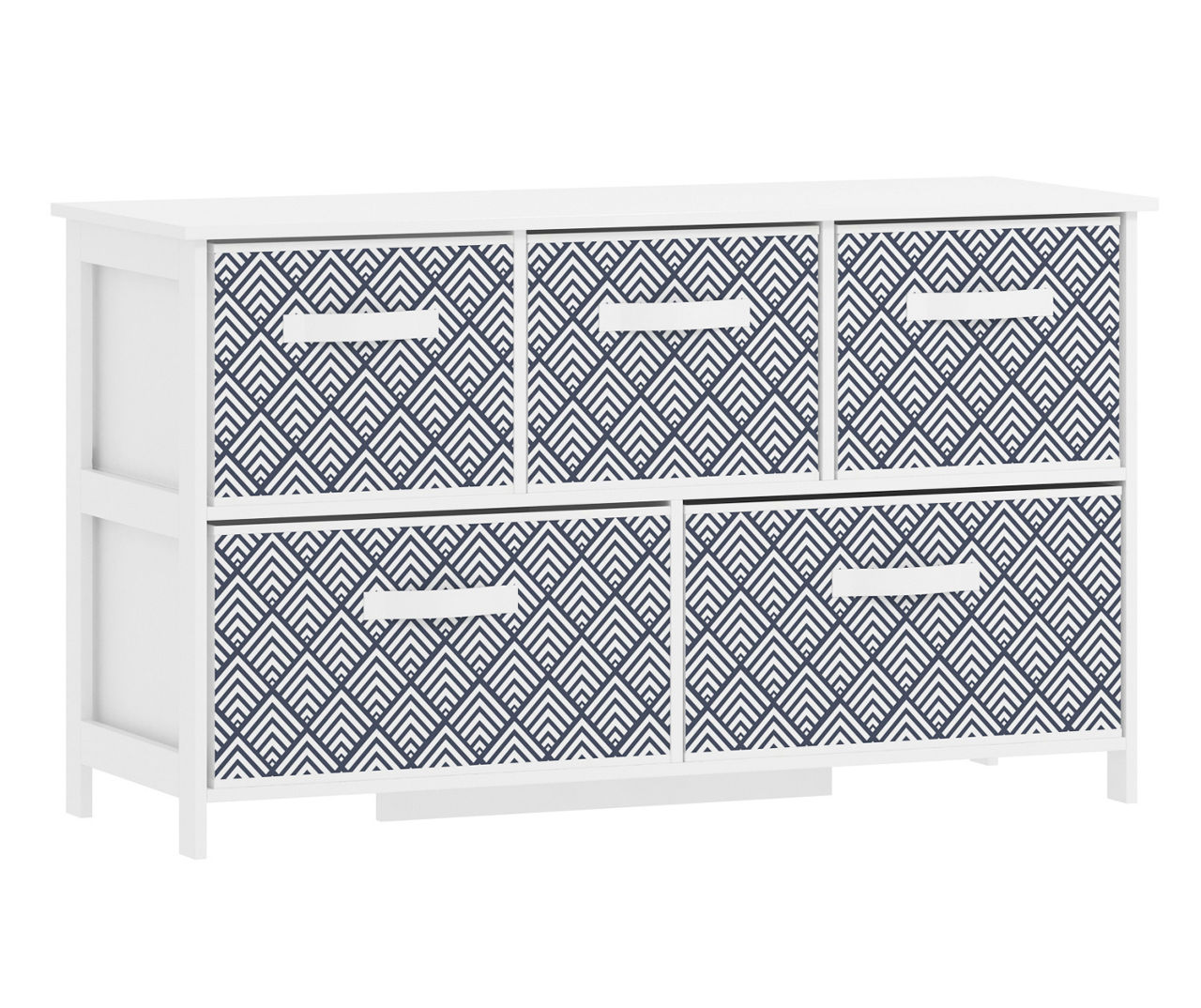 Real Living White & Gray Chevron Scale Pattern 5-Bin Storage Chest ...