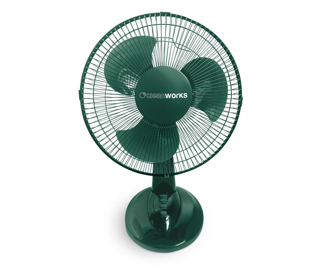 Clean Works Hunter Green 3-Speed Oscillating Table Fan, (12") | Big Lots