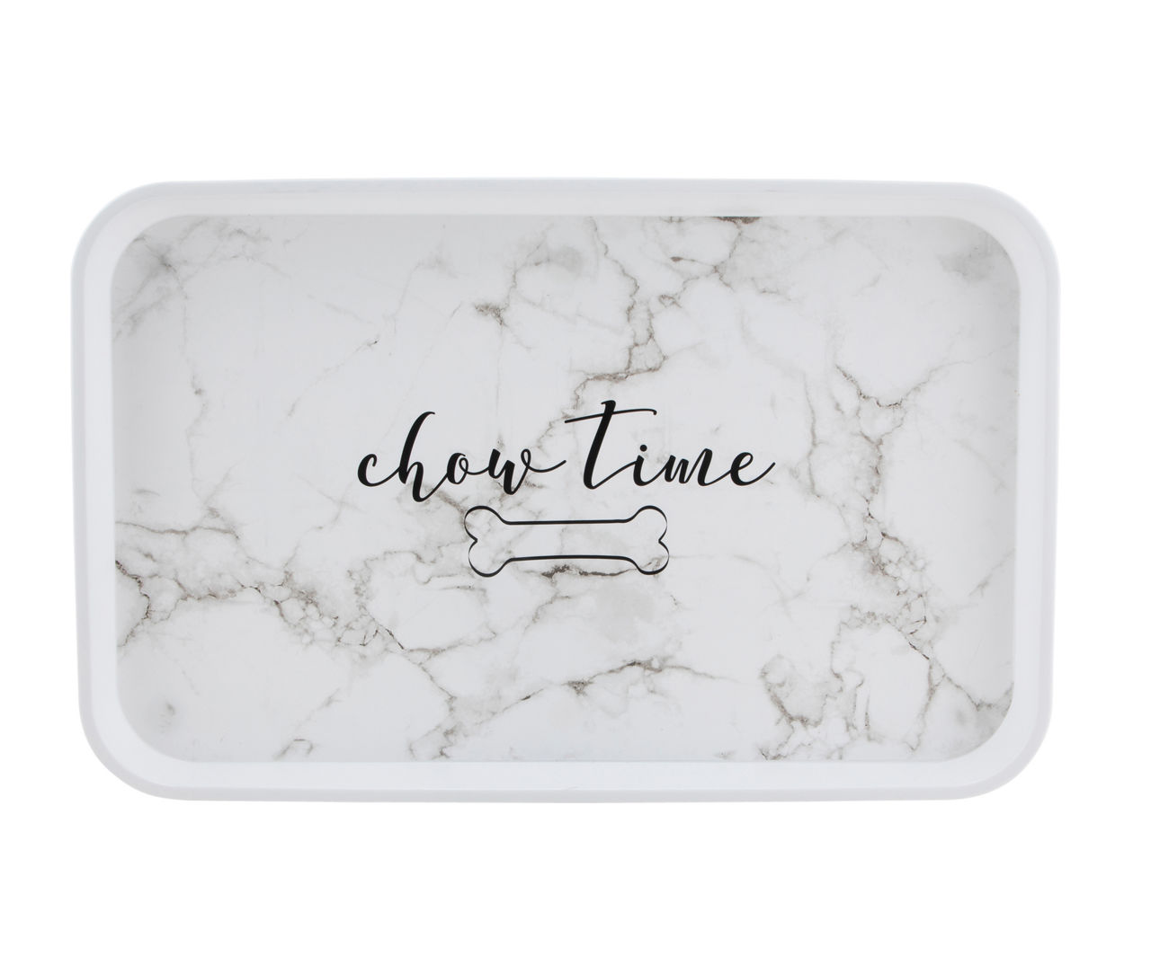 Paw Prints "Chow Time" Marble Pet Food Tray | Big Lots