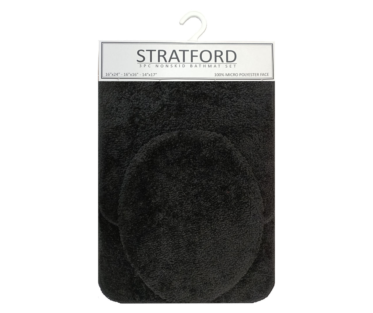 Black 3-Pc. Bath Rug Set | Big Lots