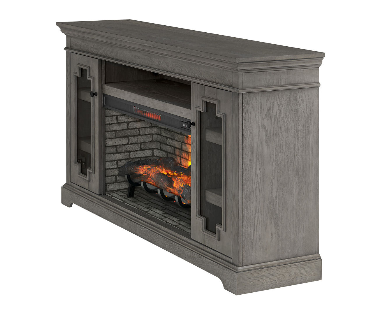 70" Dillon Cashmere Gray Electric Fireplace Console | Big Lots