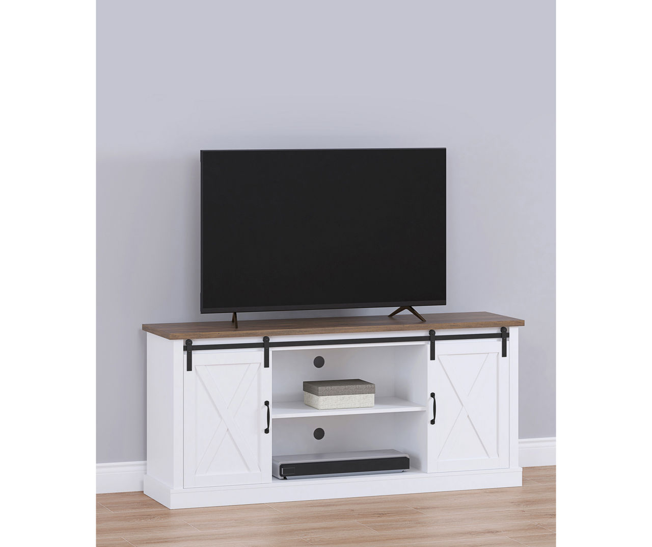 60 Farmhouse Sliding Barn Door TV Stand