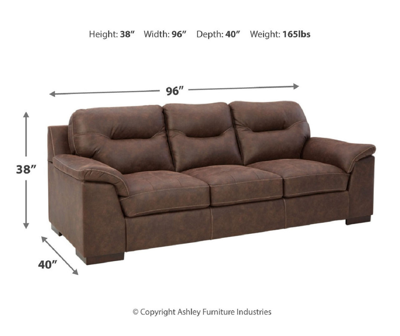Signature Design By Ashley Maderla Walnut Faux Leather Sofa | Big Lots