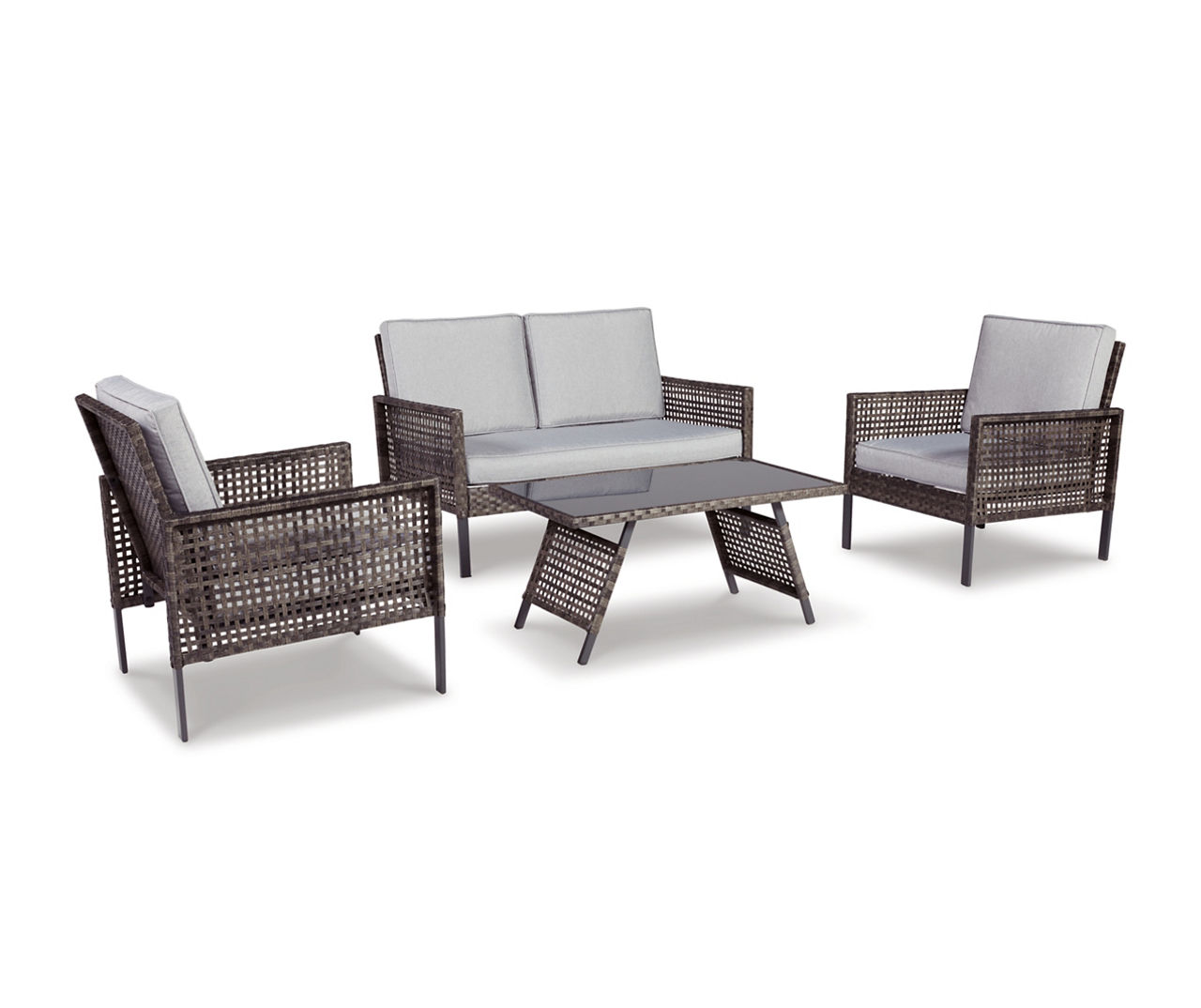 Signature Design By Ashley Lainey 4 Piece Wicker Cushioned Patio Seating Set Big Lots