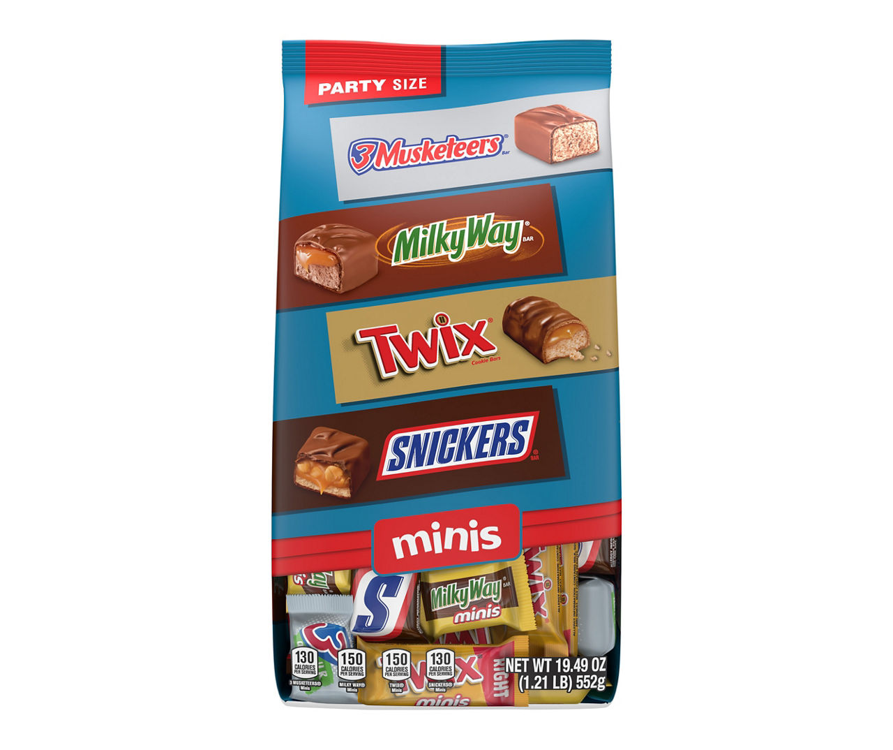 Mars 3 Musketeers, Milky Way, Twix & Snickers Mini Candy Variety Pack ...