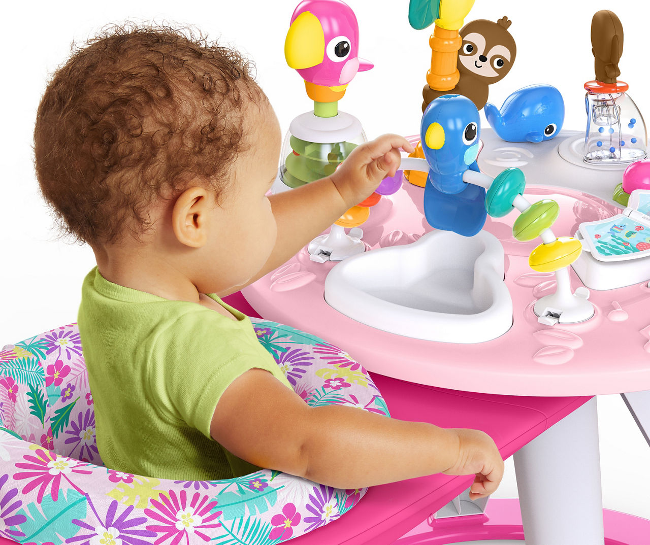 Bright Starts Pink Around We Go 2-in-1 Walk-Around Activity Center ...