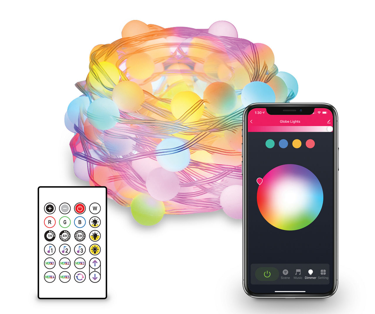 Smart LED Mini Globe String Lights, (16') | Big Lots