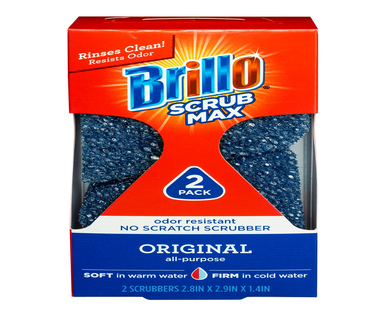 Brillo Scrub Max Original Heat Activated Scrubber Sponges, 2-Count ...