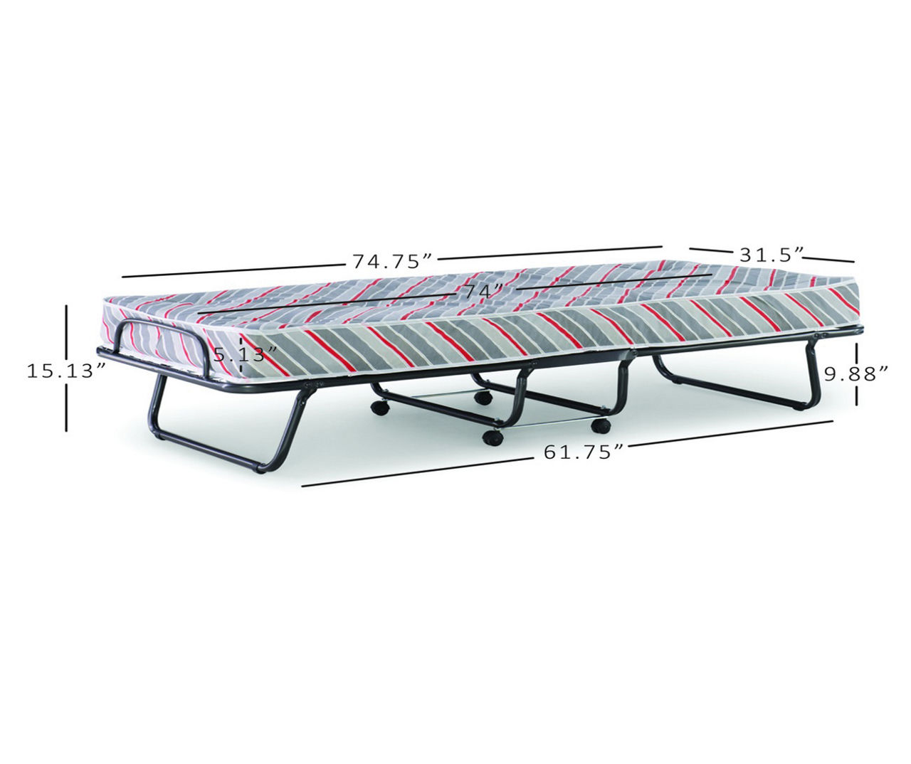 Torino Ups Folding Rollaway Bed with Memory Foam Mattress Big Lots