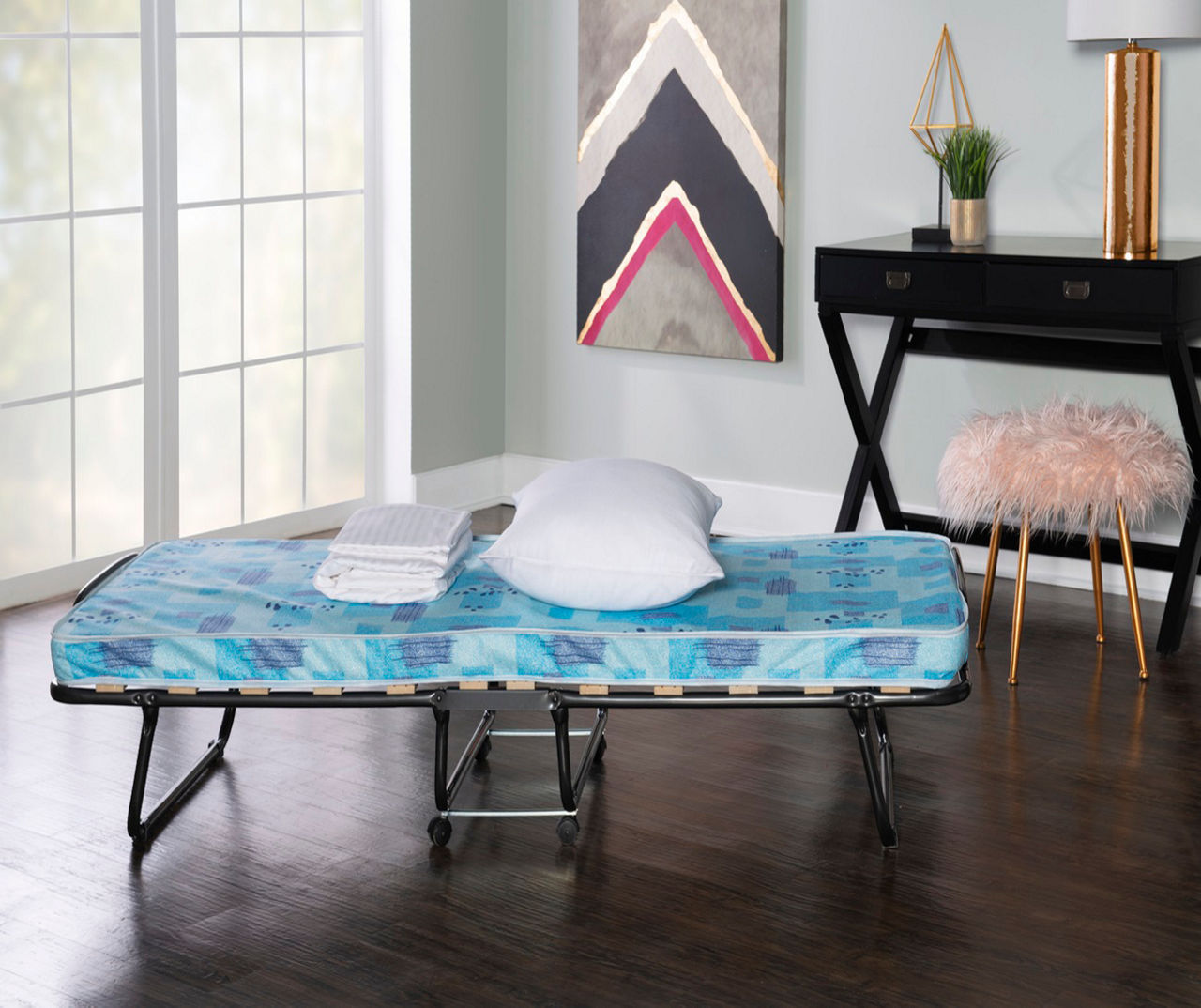 Roma Folding Rollaway Bed with Memory Foam Mattress