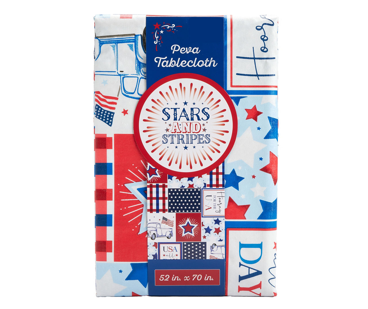 Stars & Stripes White, Red & Blue Patriotic Patchwork Plastic ...