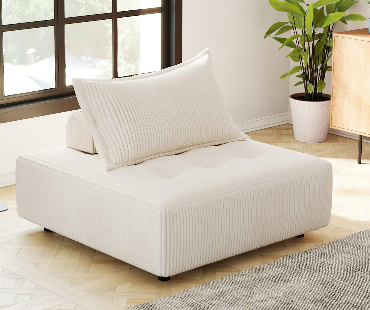 DHP Sarena Ivory Corduroy Sofa Chair | Big Lots