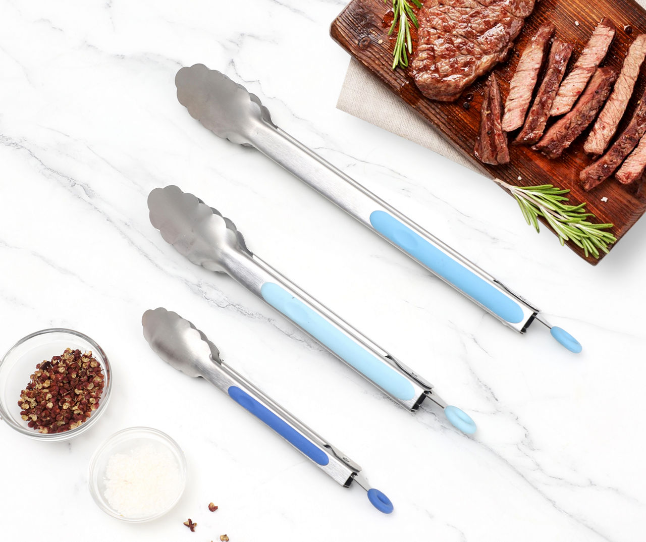 Enchante Blue 3-Piece Locking Tong Set | Big Lots