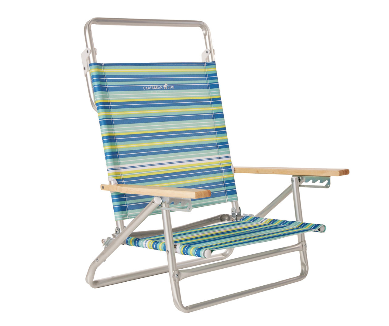 Lime Stripe Deluxe Aluminum Lay Flat Folding Chair | Big Lots