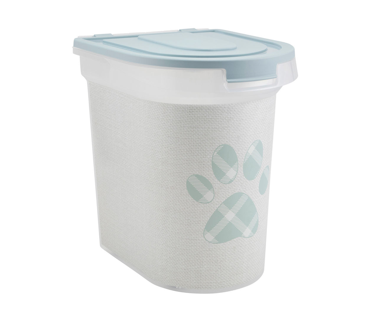 Paw Prints Blue Plaid Paw Print Pet Food Storage Container with Scoop ...