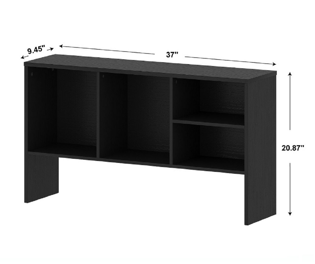 Black 4 Opening Cube Add On Desk Hutch