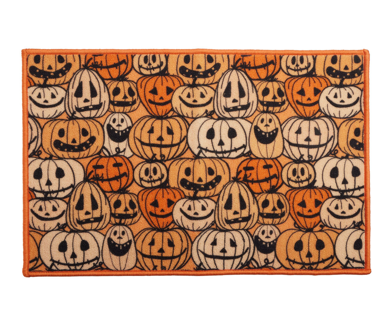 Orange Jack-O'-Lantern Collage Kitchen Mat, (30" x 20") | Big Lots