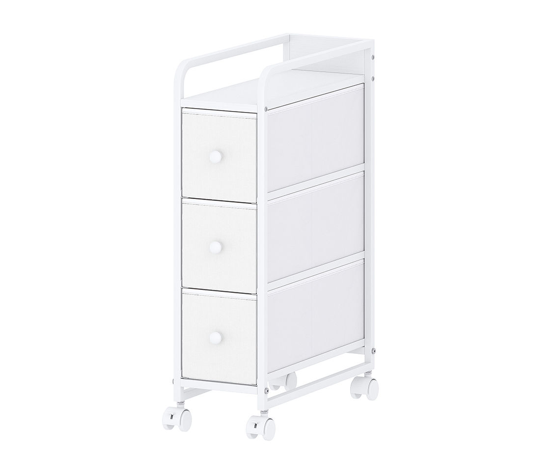 Real Living White 3-Drawer Narrow Metal Rolling Cart | Big Lots