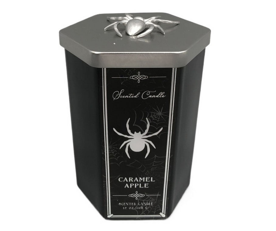 Dark Enchantment Caramel Apple Spider Hex Candle, 12 Oz. | Big Lots