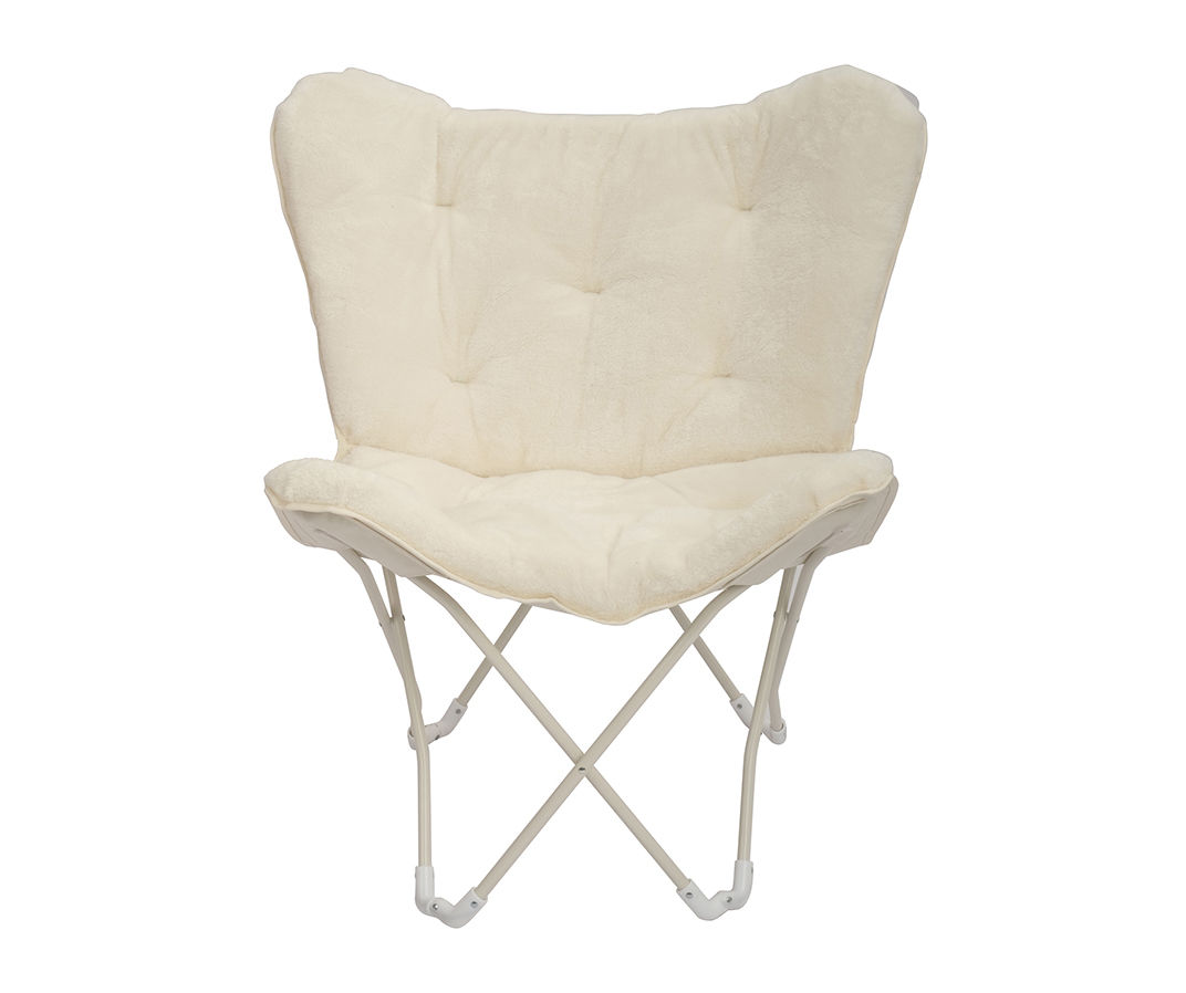 Real Living Cream Faux Fur Folding Butterfly Chair | Big Lots