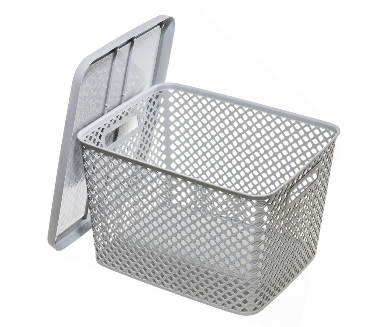Starplast Dove Gray X-Large Perforated Deco Storage Box With Lid | Big Lots