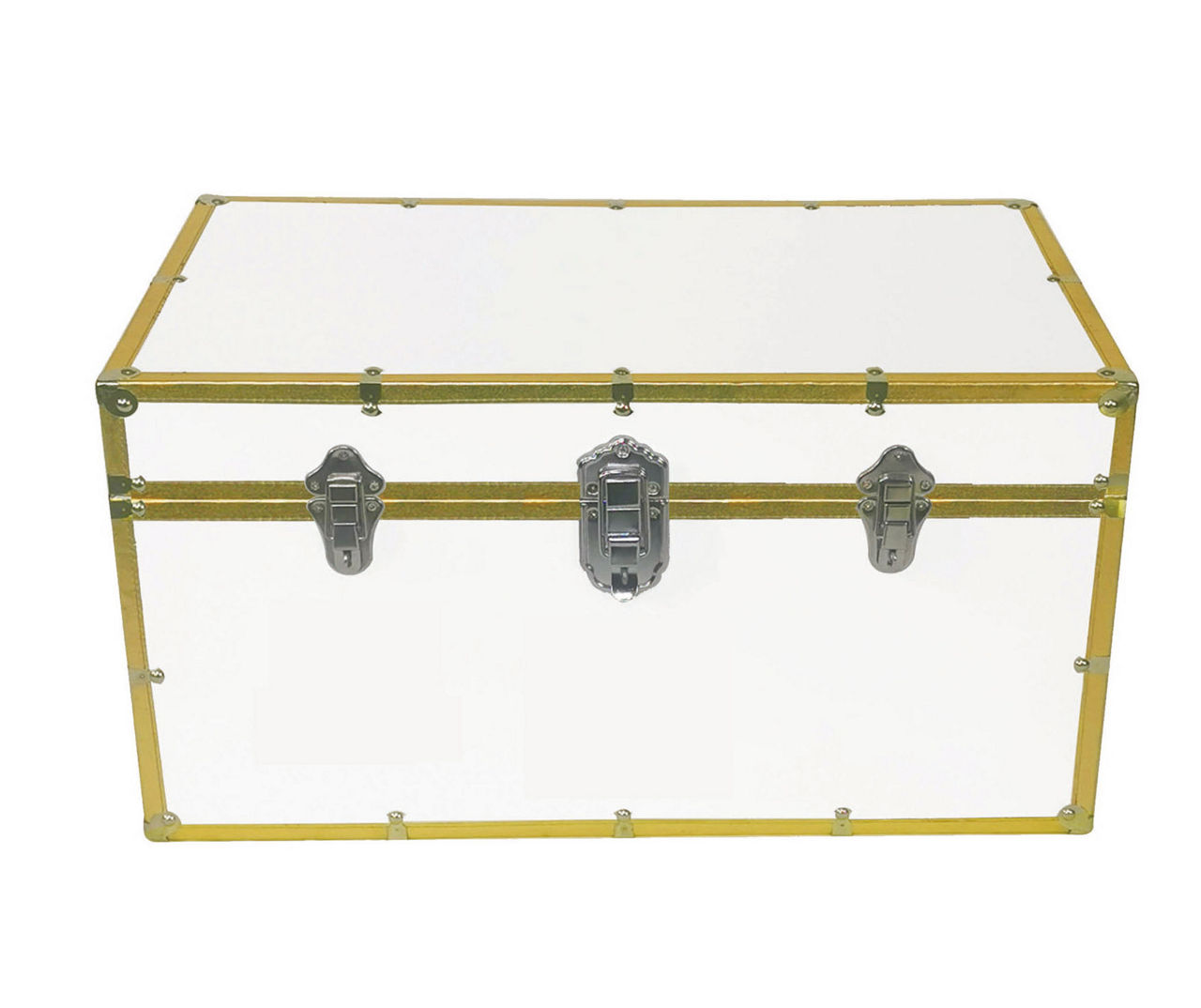 Real Living 28" White & Gold Storage Trunk | Big Lots
