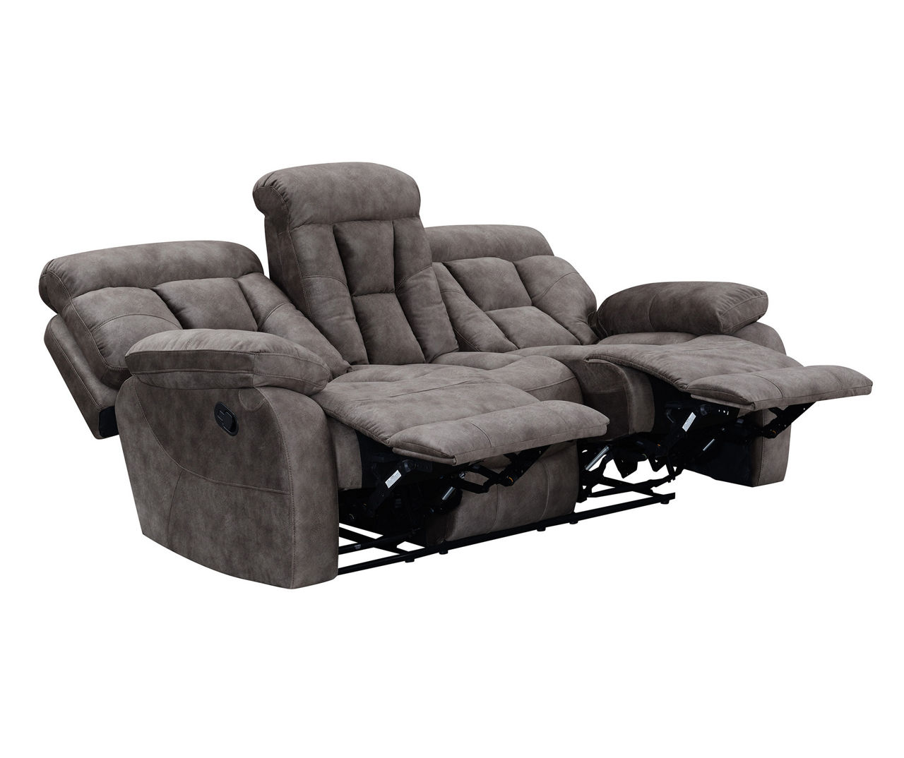 Mushroom Faux Leather Reclining Sofa Big Lots
