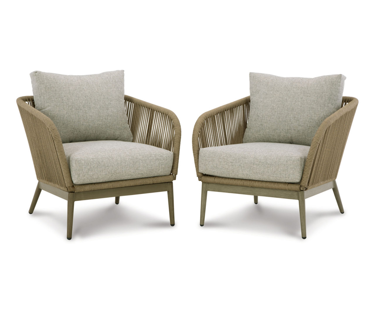 Signature Design By Ashley Swiss Valley Beige Rope Cushioned Patio Lounge Chairs 2 Pack Big Lots