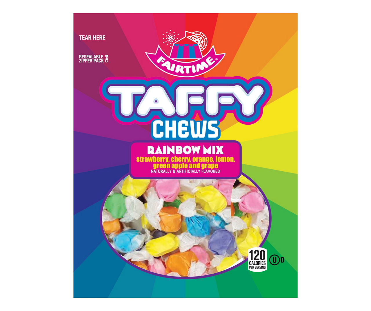Adams & Brooks Fairtime Rainbow Mix Taffy Chews, 11 Oz. | Big Lots