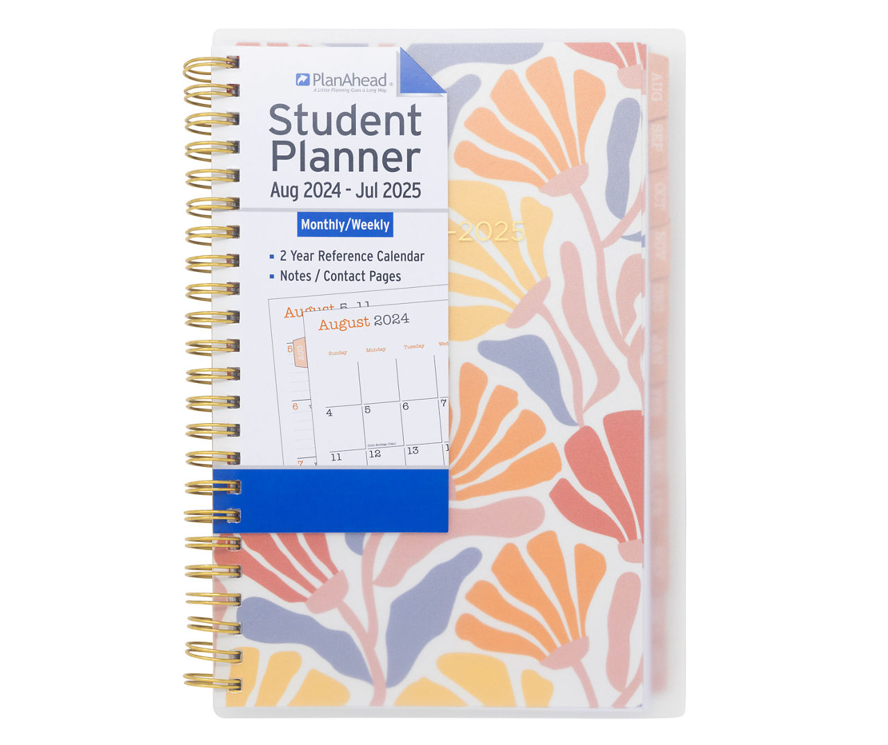 PlanAhead Wavy Floral Monthly/Weekly Aug 2024 - July 2025 Academic ...