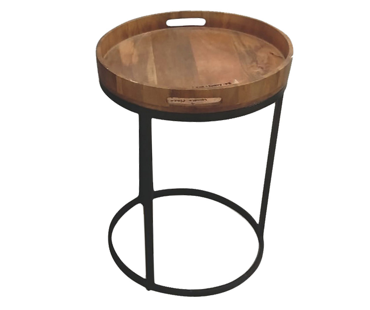 22" Brown Tray Wood & Metal Side Table | Big Lots