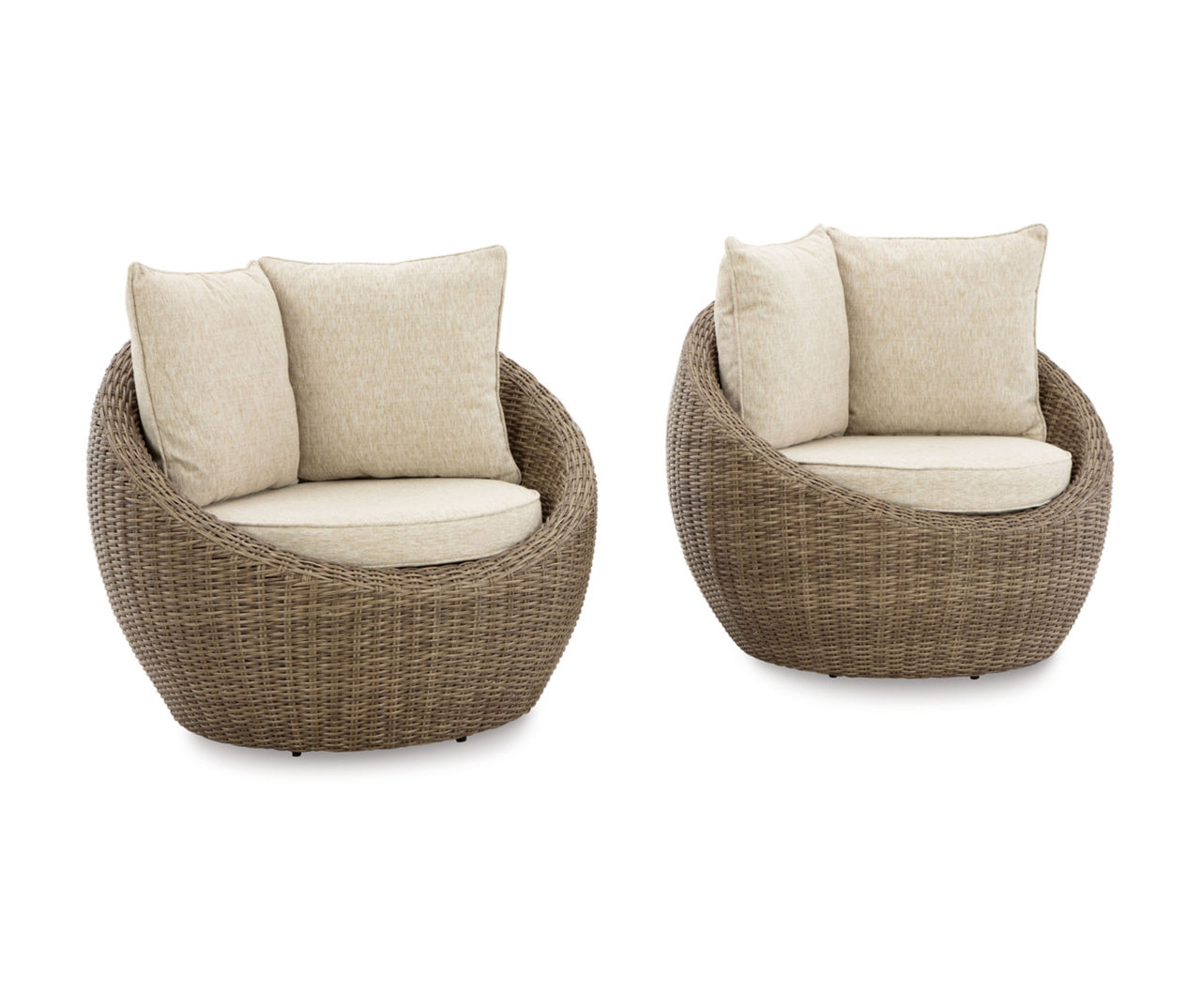 Signature Design By Ashley Danson Wicker Patio Swivel Lounge Chairs 2 Pack Big Lots