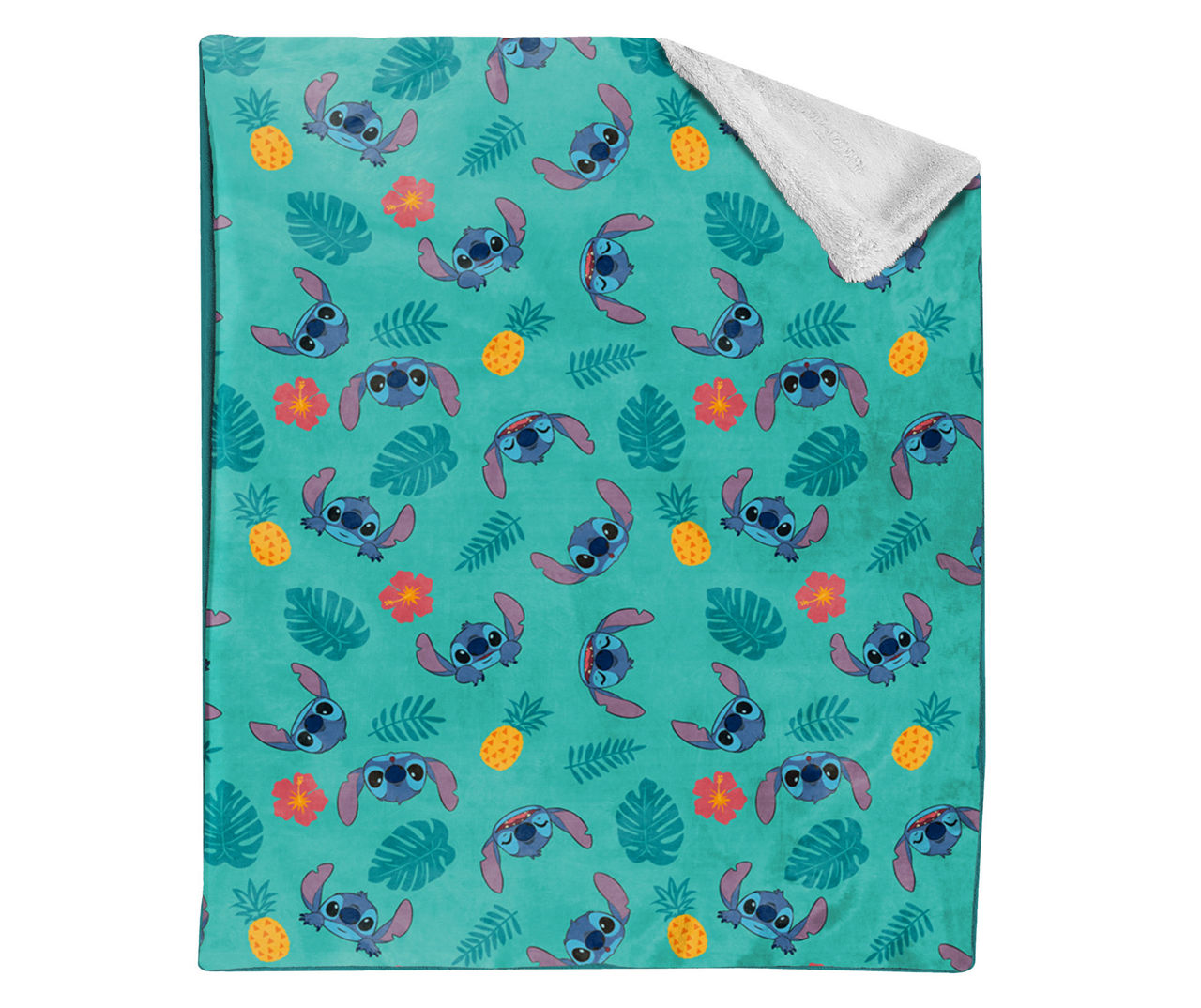 Disney Lilo & Stitch Teal Stitch Sherpa Throw, (46" x 60") | Big Lots