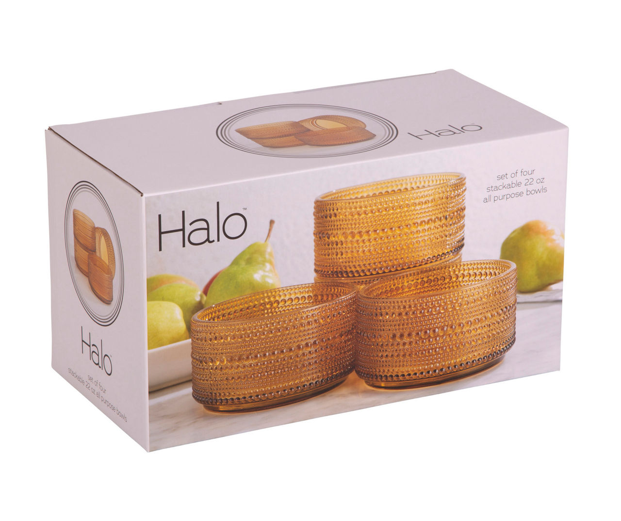 Home Essentials Amber Halo Glass Bowls, 4-Pack | Big Lots