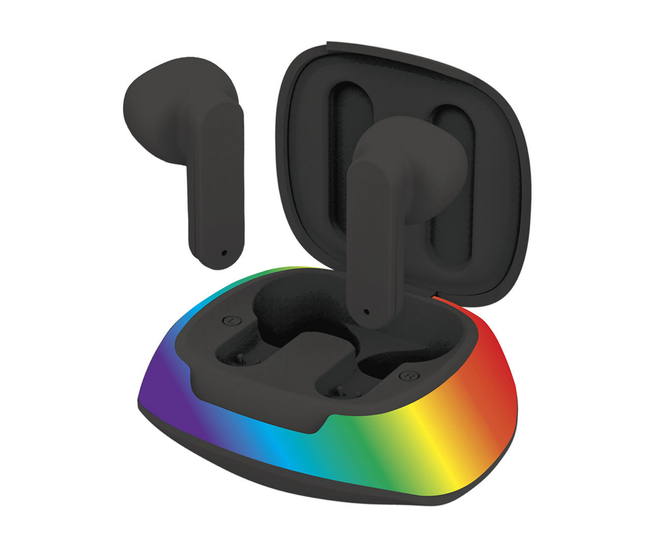 Black Wireless Earbuds With Rainbow LED Charging Case | Big Lots