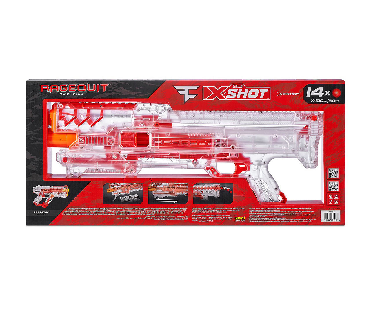 XSHOT Ragequit FaZe Clan R x B - 0140 Baster With Darts | Big Lots