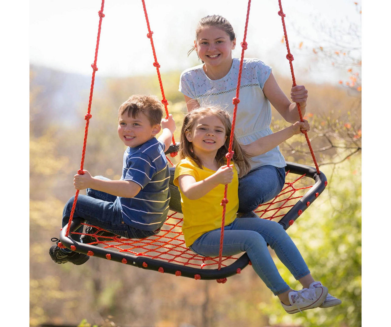 Hearthsong Red Giant Rectangular Platform Swing | Big Lots