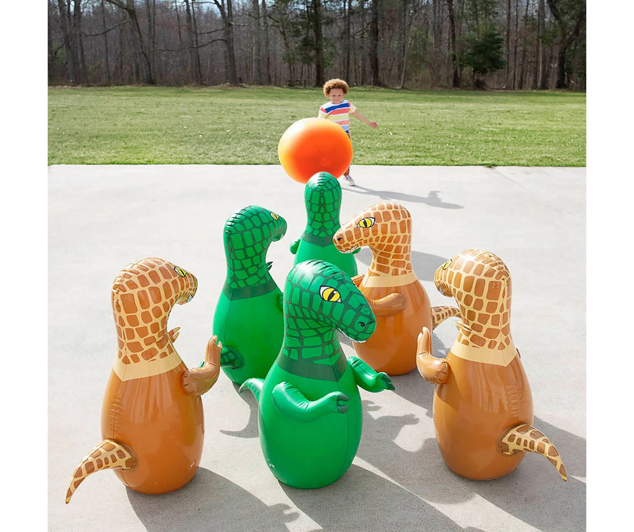 Hearthsong Giant Inflatable Dinosaur Bowling Set | Big Lots