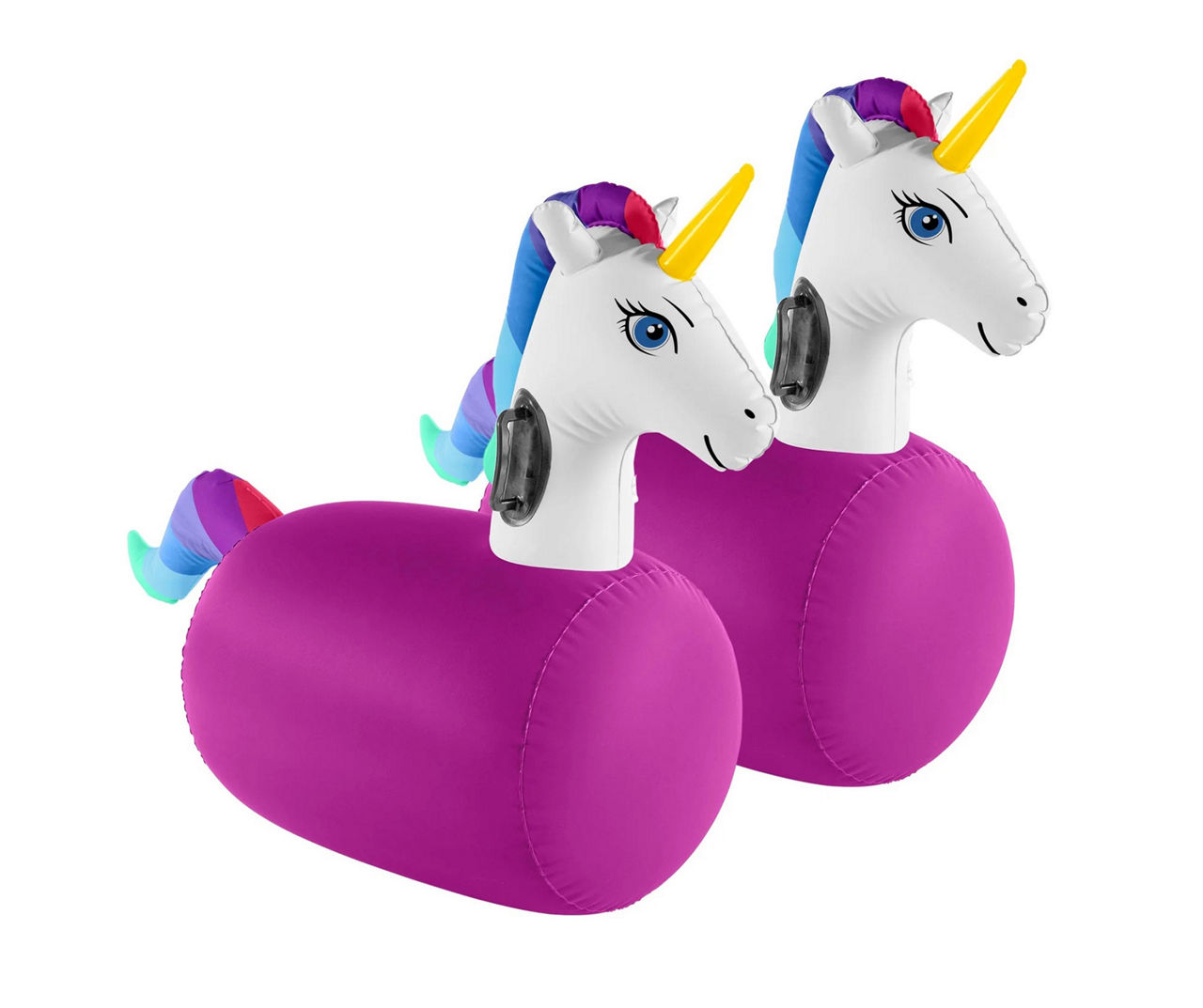 Hearthsong White & Purple Inflatable Ride-On Hop 'n Go Unicorns, 2-Pack ...