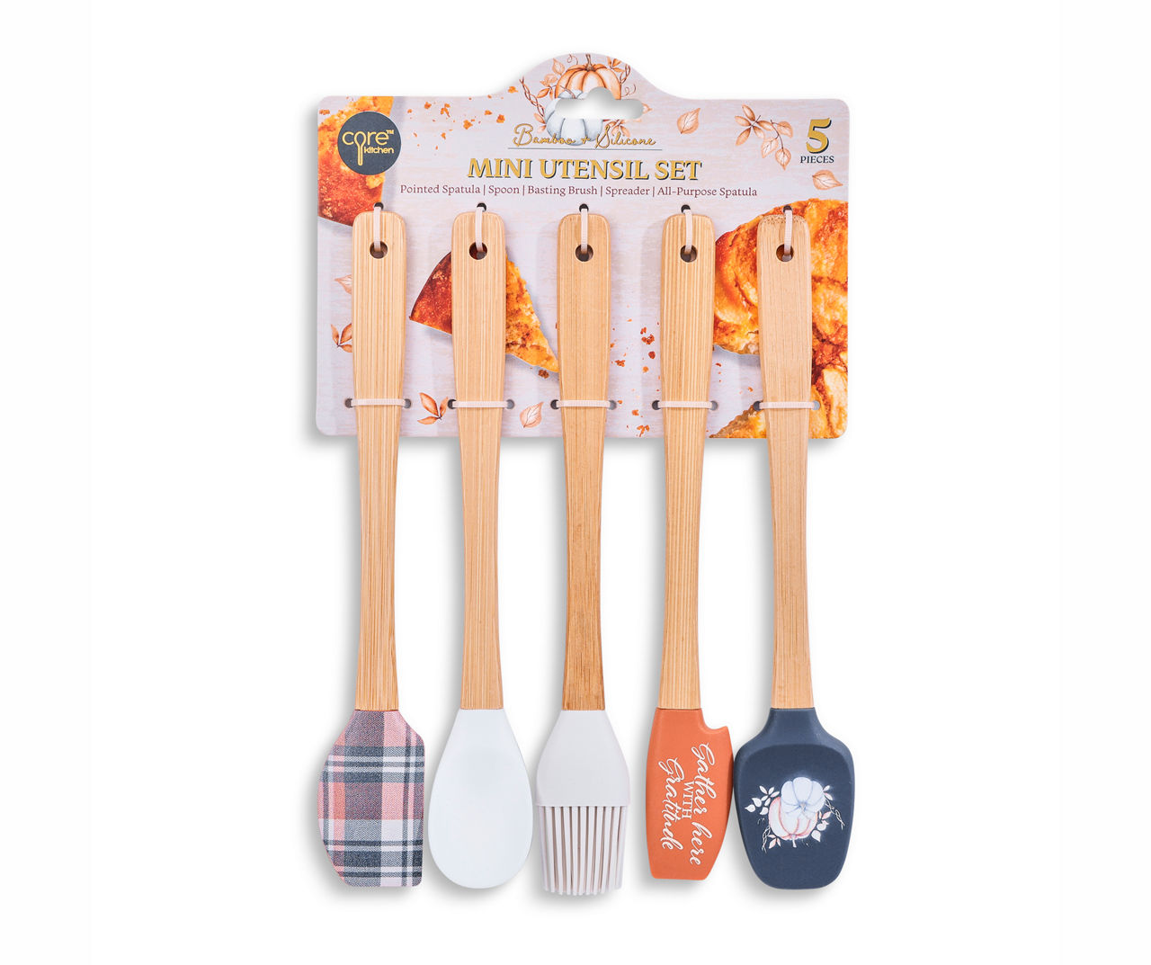 Core Kitchen "Gather Here" Orange & Navy 5-Piece Mini Utensils Set ...