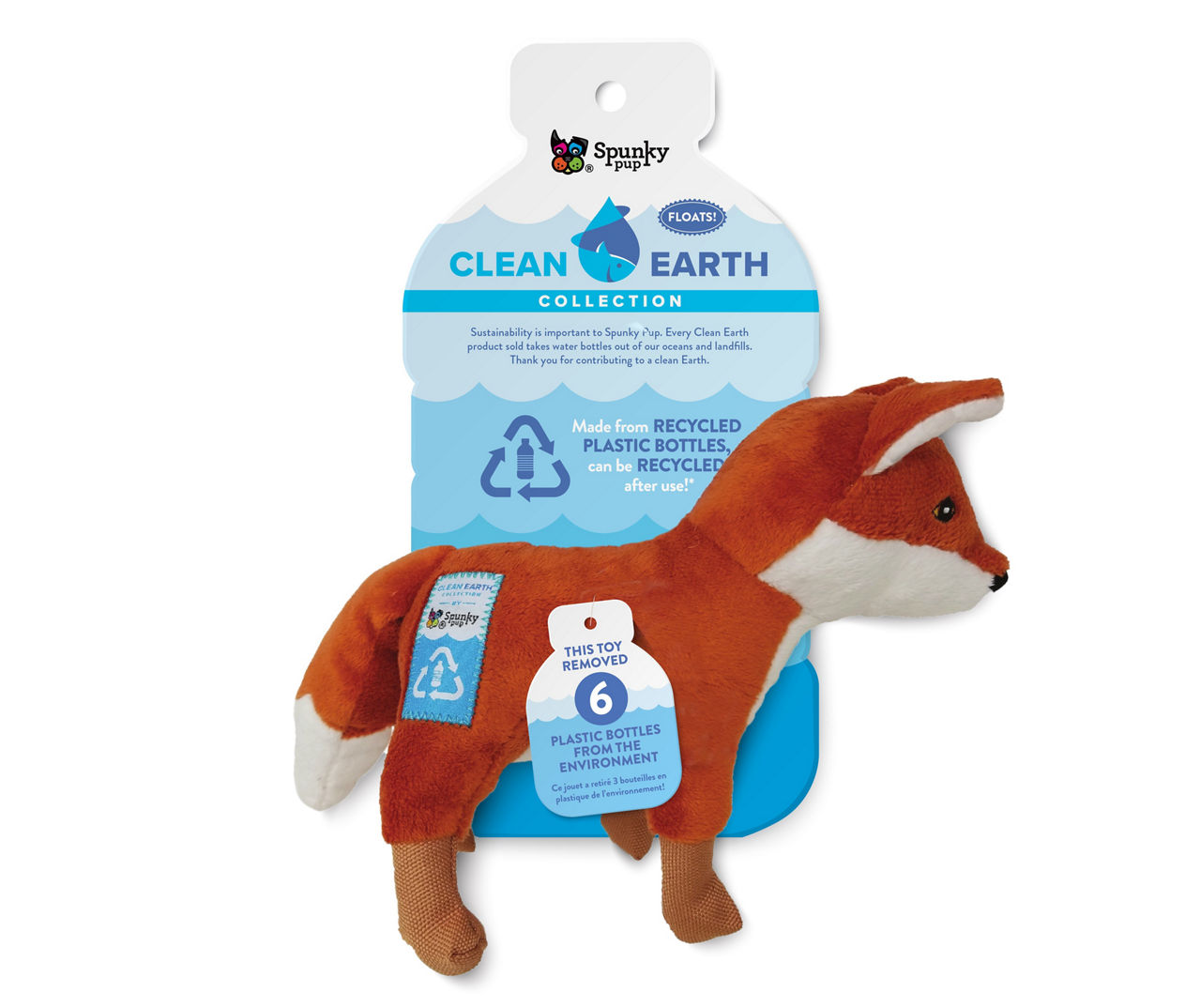 Spunky Pup Clean Earth Collection Small Fox Plush Dog Toy | Big Lots