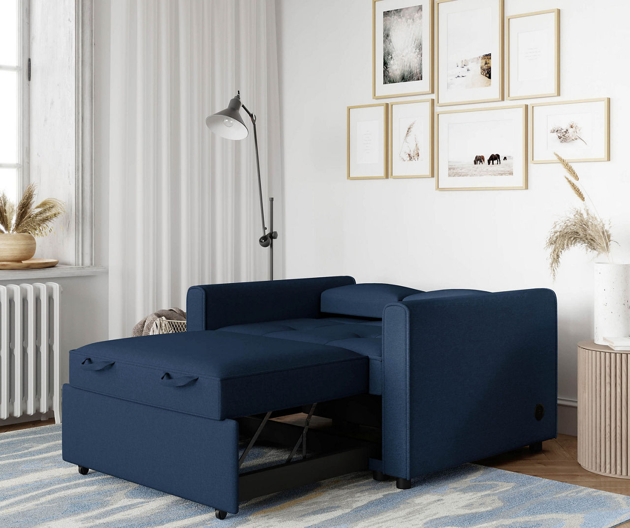 Serta Carmel Navy Twin Sleeper Chair with USB Charging Big Lots