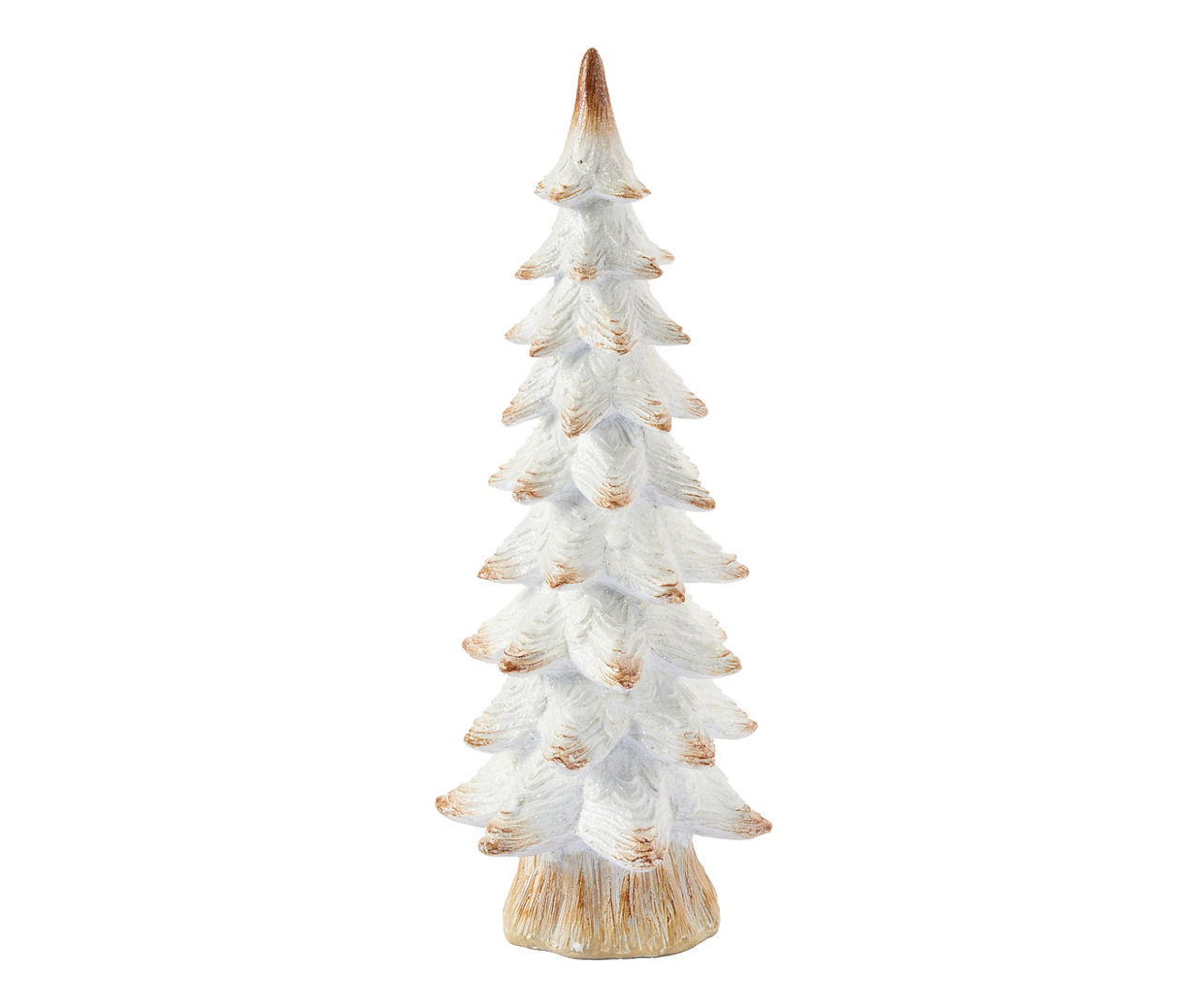 Winter Wonder Lane 15.7" White Woodgrain Resin Tree Tabletop Decor ...