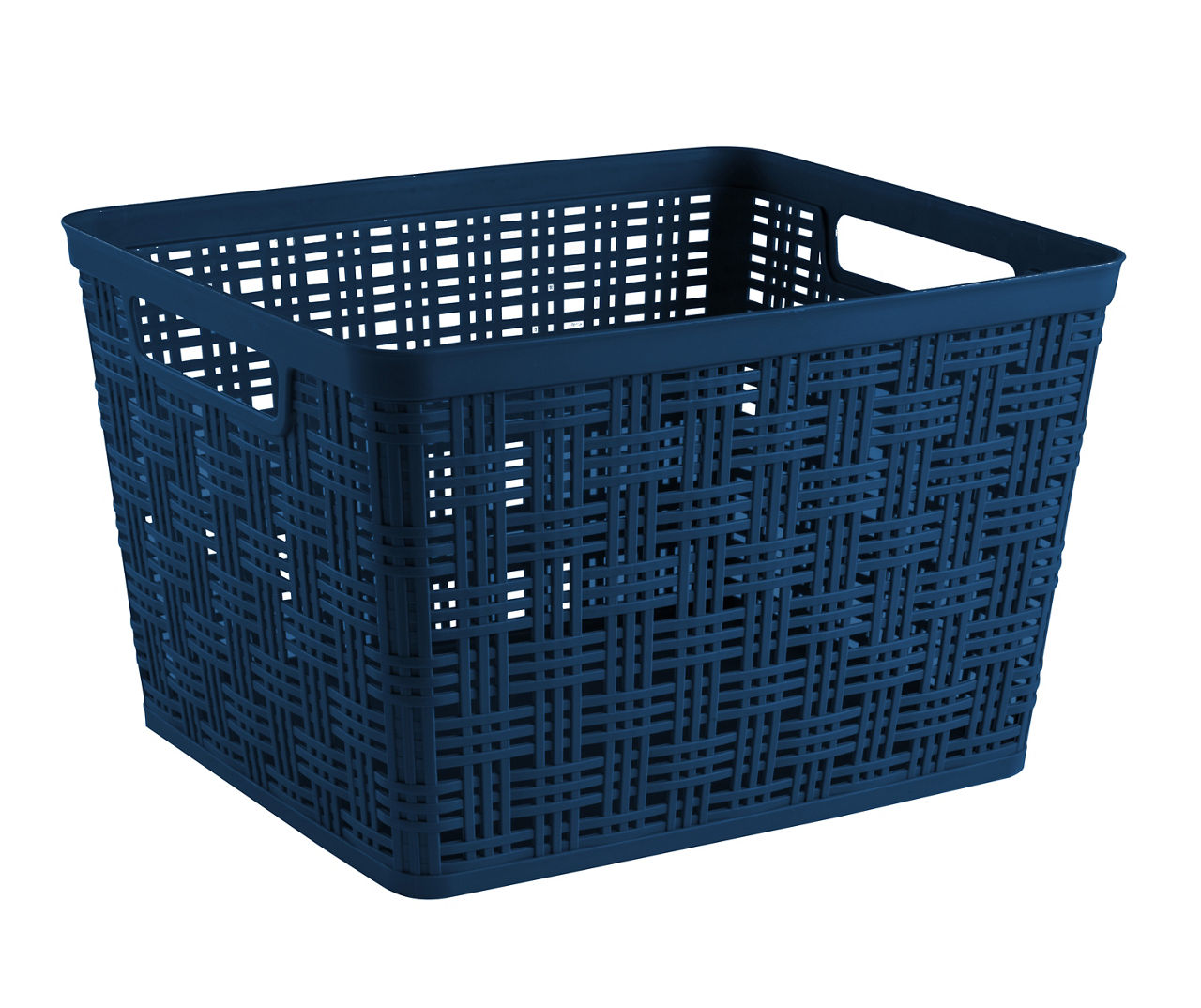 Starplast Navy Wicker Look Plastic Storage Basket | Big Lots