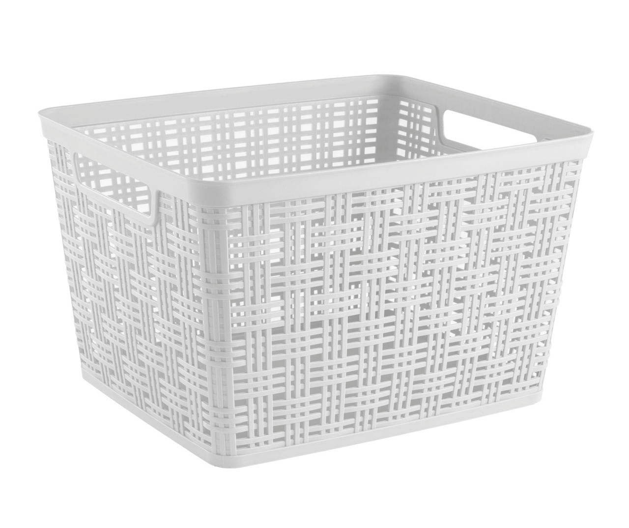 Starplast White Wicker Look Plastic Storage Basket | Big Lots