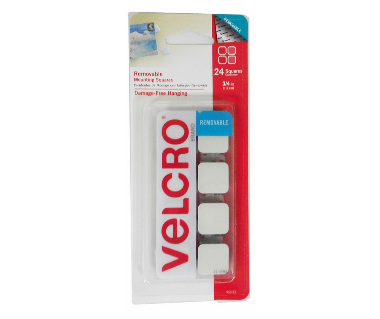 Velcro White Removable Mounting Squares, 24-Pack | Big Lots